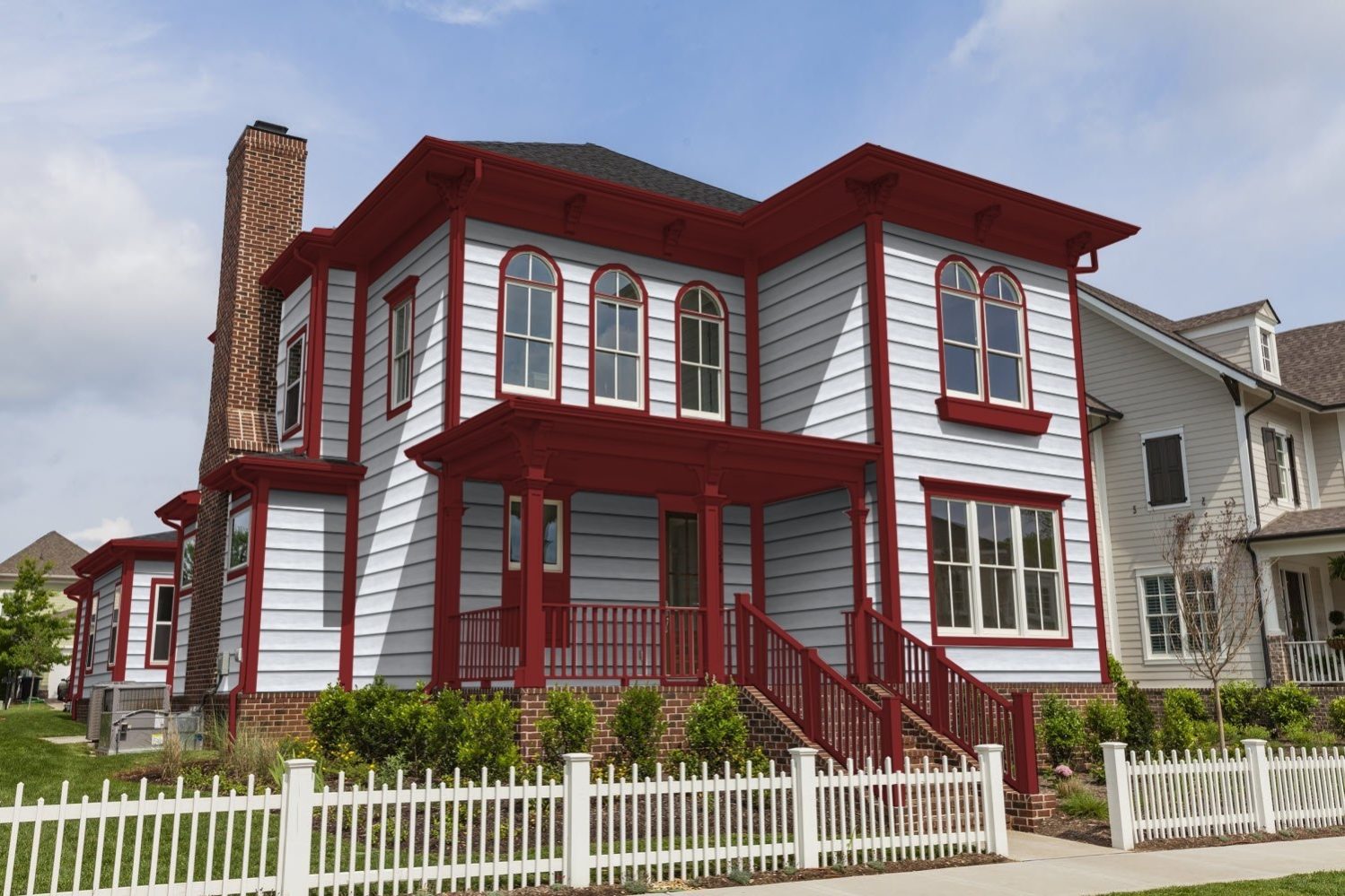 10 White House and Red Trim Unique Design Ideas | Allura USA