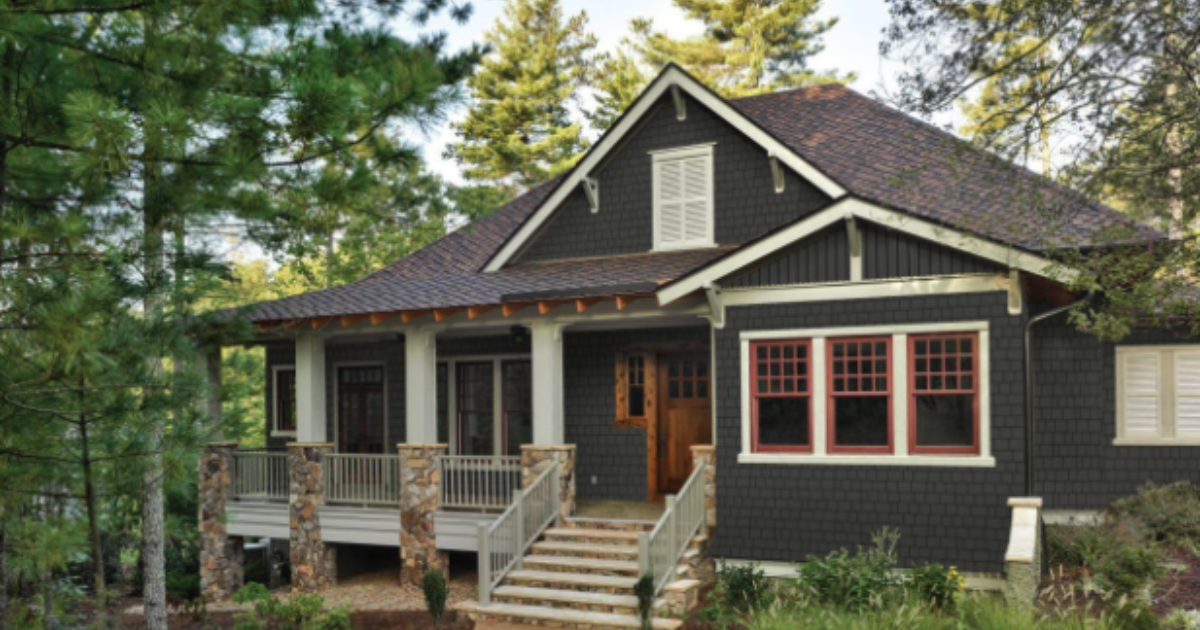 Light Grey House With Cedar Accents